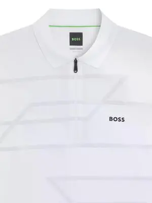 BOSS Geometric-pattern Zipped Polo Shirt