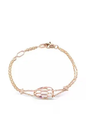 BVLGARI 18k Rose Gold Serpenti Amethyst Bracelet - Pink