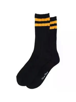 Undercover Ribbed-knit Striped Socks - Blue