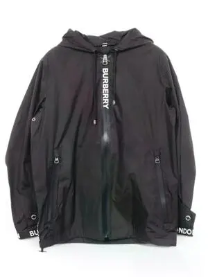 BURBERRY LONDON VINTAGE 2000s Logo-print Hooded Parka - Black