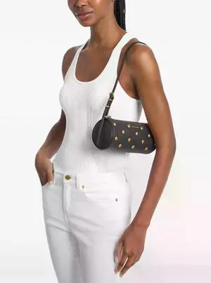 Michael Kors Izzy Studded Leather Shoulder Bag - Black