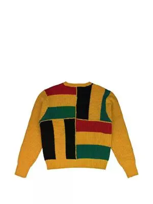 DENIM TEARS Trifecta Patchwork-knit Sweater