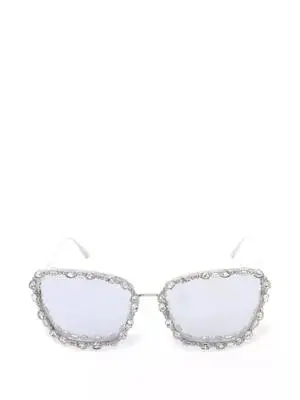 Dior Rhinestone Cat-eye Sunglasses - Silver