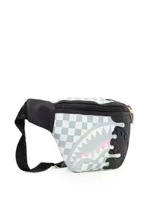 SPRAYGROUND Checkered Shark-motif Belt Bag - Black