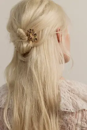 Free People 14k Plated Hair Pin With Circular Detail - Gold