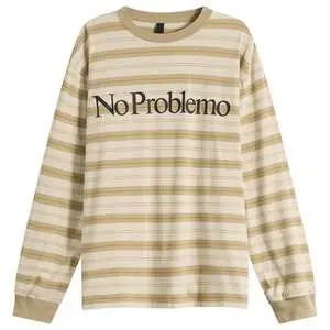 NO PROBLEMO Striped Ls T-shirt - Sand