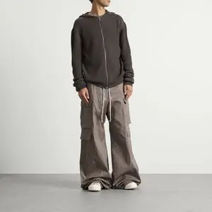 Rick Owens Ribbed Wool Zipped Hoodie