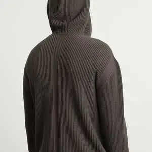 Rick Owens Ribbed Wool Zipped Hoodie