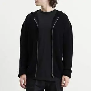 Rick Owens Ribbed Wool Zipped Hoodie