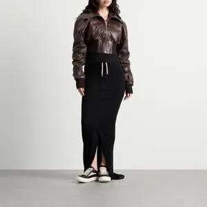 Rick Owens Cropped Leather Bomber Jacket