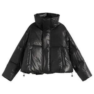 MAISON MARGIELA Faux Leather Padded Jacket - Black