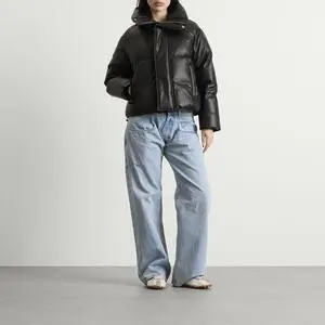 MAISON MARGIELA Faux Leather Padded Cropped Jacket