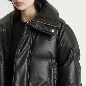 MAISON MARGIELA Faux Leather Padded Cropped Jacket