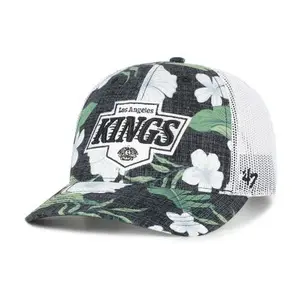 '47 White Los Angeles Kings Beach Side Adjustable Trucker Hat - Black