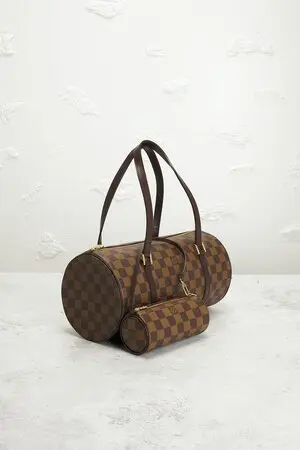 LOUIS VUITTON Damier Ebene Papillon 30 Handbag & Mini Pouch Set - Brown