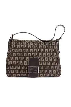 Fendi Zucchino Mama Baguette Shoulder Bag - Brown