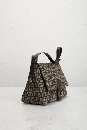 Fendi Zucchino Mama Baguette Shoulder Bag