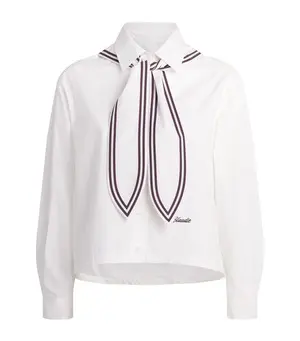 Claudie Pierlot Cotton Sailor Shirt With Detachable Tie - White