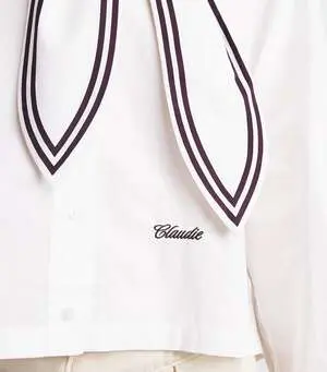 Claudie Pierlot Cotton Sailor Shirt With Detachable Tie - White