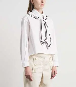Claudie Pierlot Cotton Sailor Shirt With Detachable Tie - White