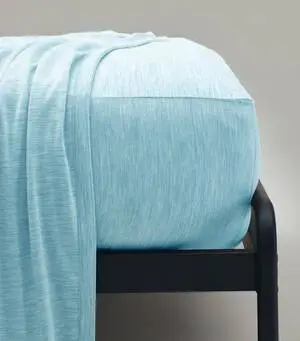 SHELEP Merino Jersey King Fitted Sheet - Blue