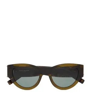 Saint Laurent Acetate Cat Eye Sunglasses - Beige