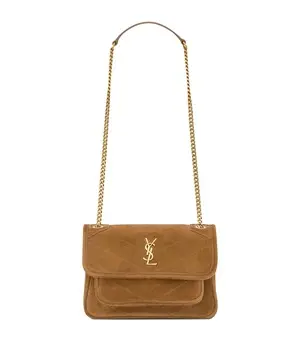 Saint Laurent Mini Suede Niki Bag - Beige