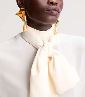 Saint Laurent Faux Pearl Cassandra Earrings