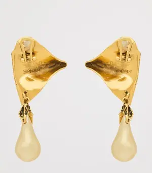 Saint Laurent Faux Pearl Cassandra Earrings
