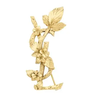 Saint Laurent Floral Cassandre Brooch - Yellow