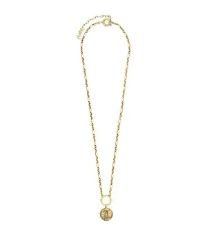 Saint Laurent Cassandre Medallion Necklace - Yellow