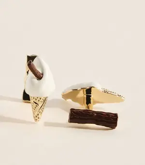 BABETTE WASSERMAN LONDON Yellow -plated Ice Cream Cufflinks - Gold