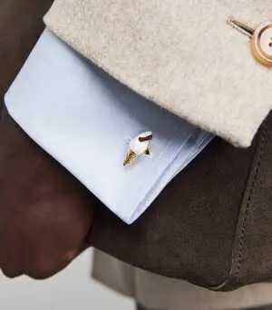 BABETTE WASSERMAN LONDON Yellow -plated Ice Cream Cufflinks