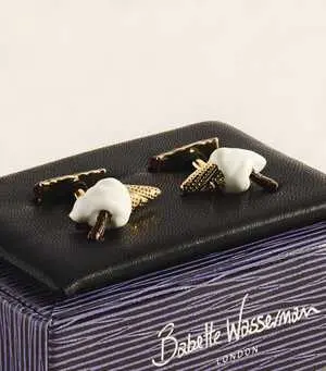 BABETTE WASSERMAN LONDON Yellow -plated Ice Cream Cufflinks