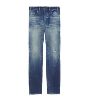 Alexander McQueen Distressed Slim Jeans - Blue