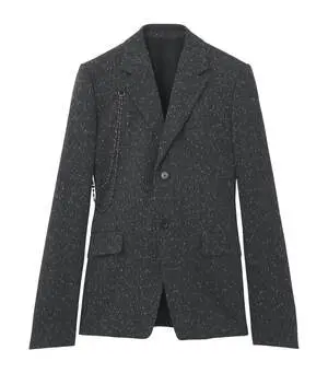 Alexander McQueen Stripe Embellished Blazer - Black