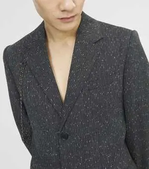 Alexander McQueen Stripe Embellished Blazer