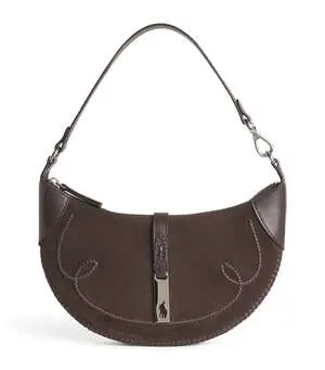 Polo Ralph Lauren Small Suede Polo Id Shoulder Bag - Brown