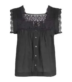Citizens Of Humanity Ramie Mia Embroidered Blouse - Black