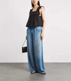 Citizens Of Humanity Ramie Mia Embroidered Blouse - Black