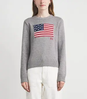 Polo Ralph Lauren Cotton American Flag Sweater