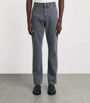 Canali Stretch-cotton Cashmere Straight Jeans