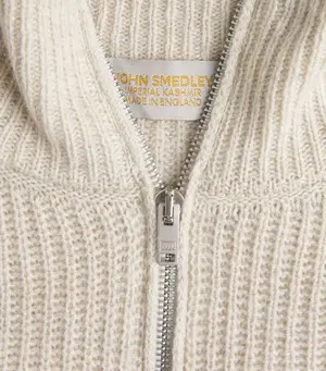 John Smedley Ryker Recycled Cashmere-wool Quarter-zip Sweater - Beige