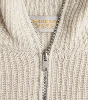 John Smedley Ryker Recycled Cashmere-wool Quarter-zip Sweater - Beige