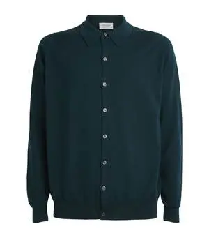 John Smedley Extra Fine Merino Wool Tibor Shirt - Green
