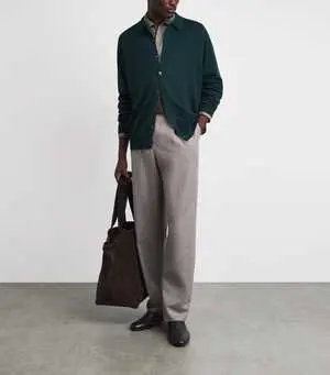 John Smedley Extra Fine Merino Wool Tibor Shirt - Green