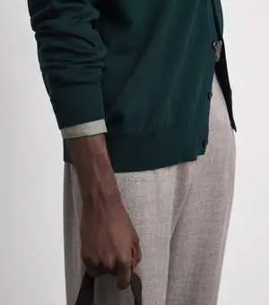John Smedley Extra Fine Merino Wool Tibor Shirt - Green