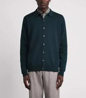 John Smedley Extra Fine Merino Wool Tibor Shirt - Green