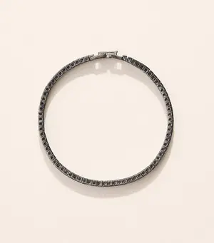 Tateossian Rhodium-plated Sterling Silver Quadro Tennis Bracelet With Stones - Blue