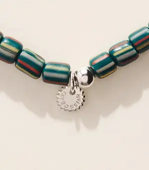 Tateossian Rhodium-plated Sterling Silver Rigato Java Beaded Bracelet